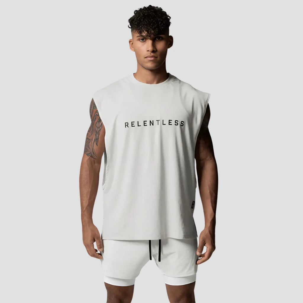 Regata Machão Longline Branca - Relentless | Iron Club